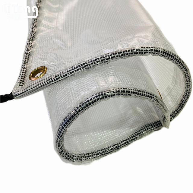 Transparent Flame Resistant PVC Mesh Fabric Coated Tarp For Container ...