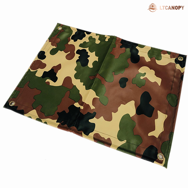 Camouflage High Quality PVC Heave Duty Mesh Fabric Coated Tarp For Army ...