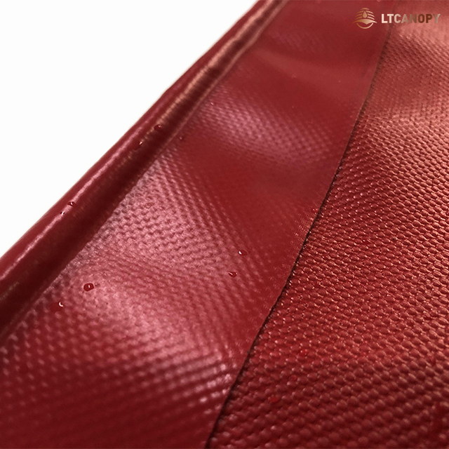 Red Abrasion Resistant PVC Mesh Fabric Coated Tarp For Water Storage ...