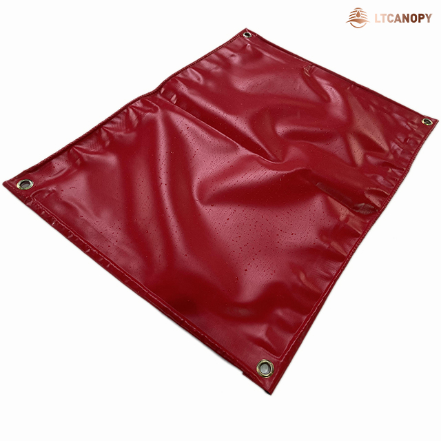 Red Abrasion Resistant PVC Mesh Fabric Coated Tarp For Water Storage ...