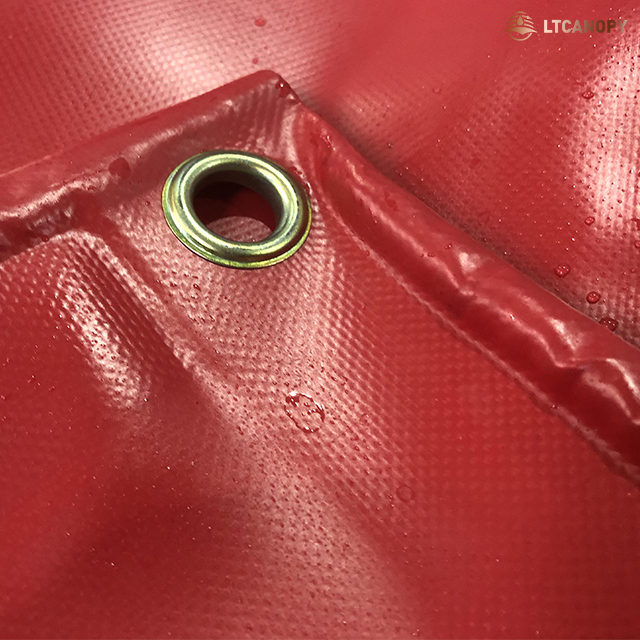 Red Abrasion Resistant PVC Mesh Fabric Coated Tarp For Water Storage ...