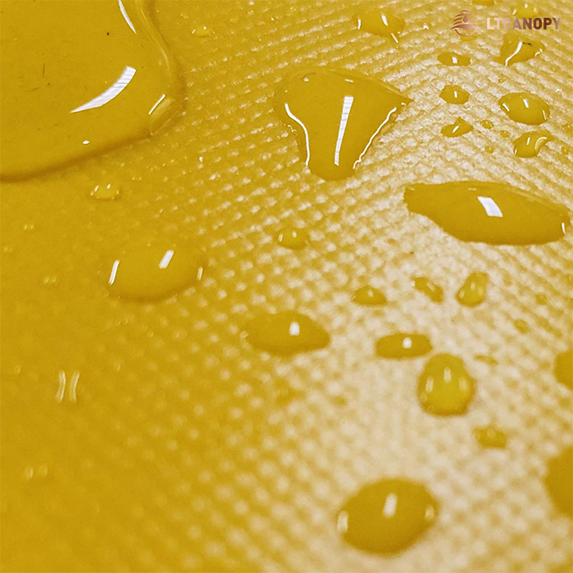 Yellow Flame Resistant PVC Fabric Mesh Coated Tarp For Flood barrier ...