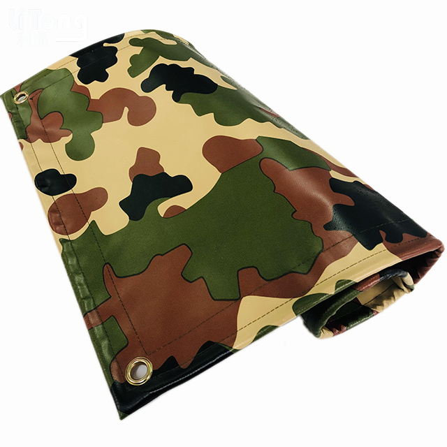 Camouflage High Quality PVC Heave Duty Mesh Fabric Coated Tarp For Army ...
