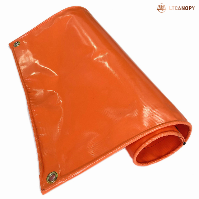 Orange Tear Resistant PVC Fabric Tarpaulin For Flexible Flood Control ...