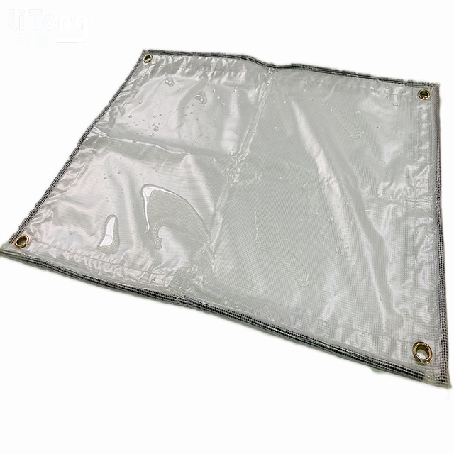 Transparent Flame Resistant PVC Mesh Fabric Coated Tarp For Container ...